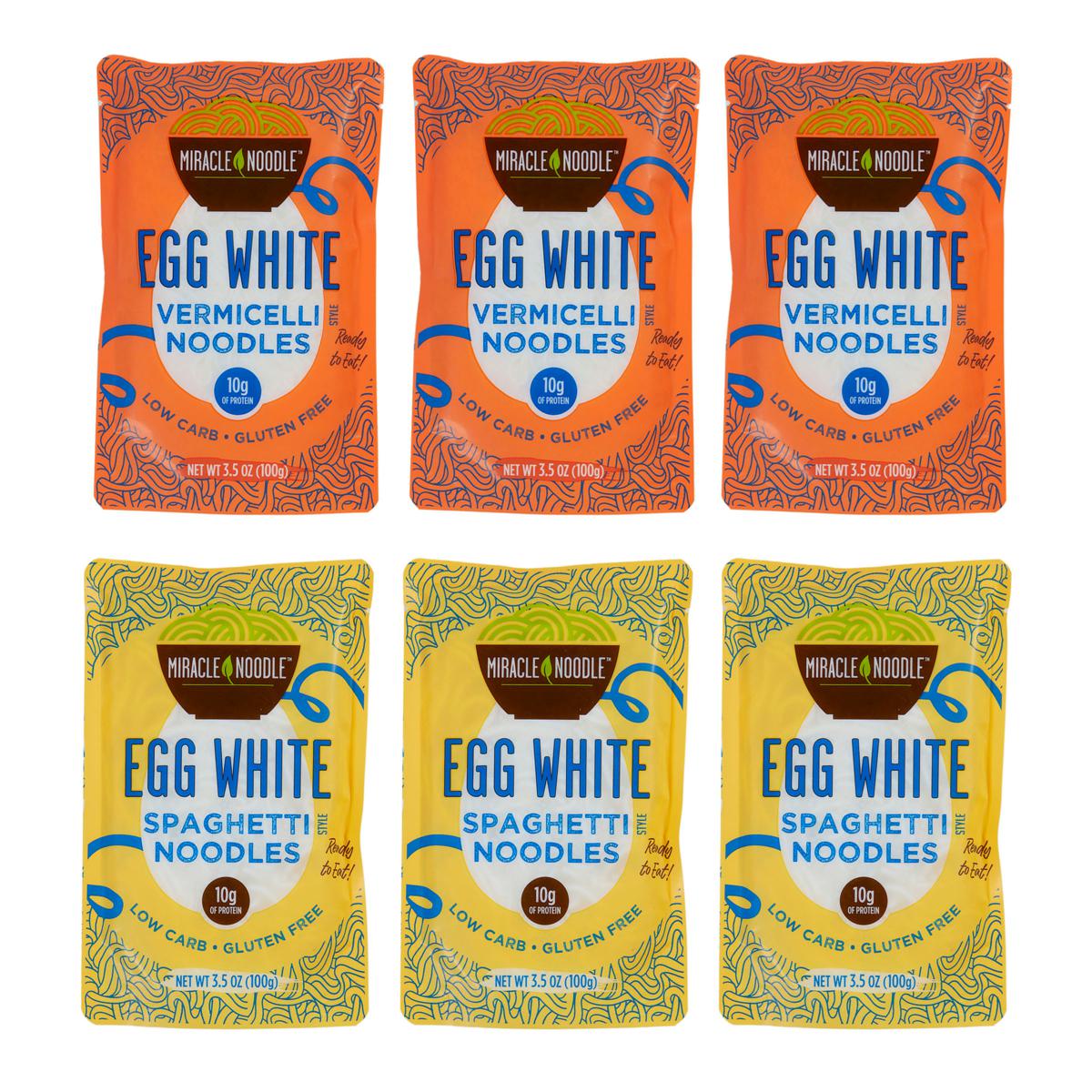 Miracle Noodle 6-pack Combo Egg White Noodles | HSN