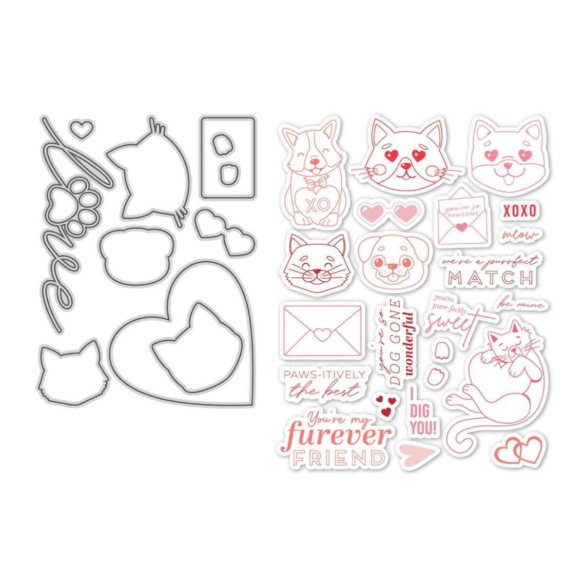 Diamond Press Purrfect Match Stamp and Die Kit - 23327835 | HSN