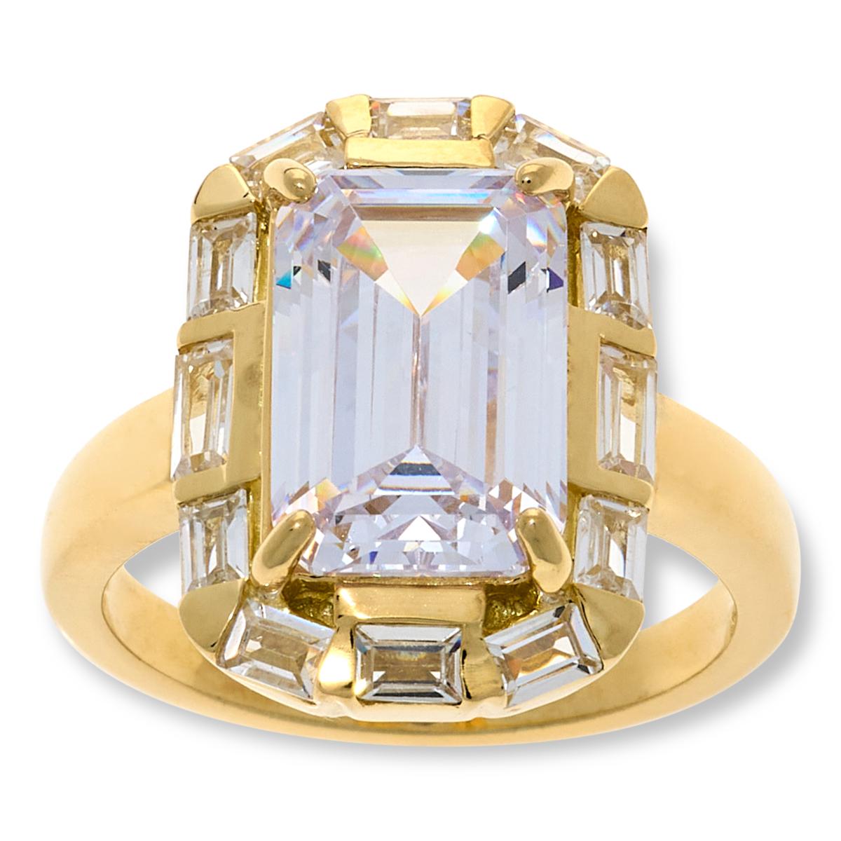 Radiance by Absolute™ 9.80ctw Emerald Cut and Baguette Frame Ring | HSN