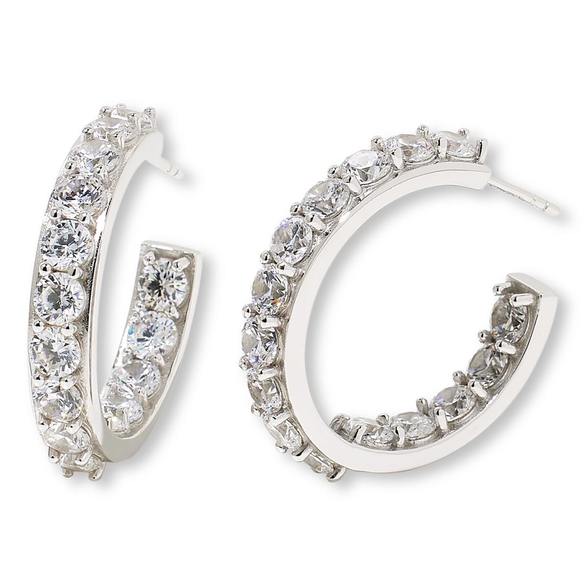 Radiance by Absolute™ 12.90ctw 1" Inside-Outside Hoop Earrings | HSN