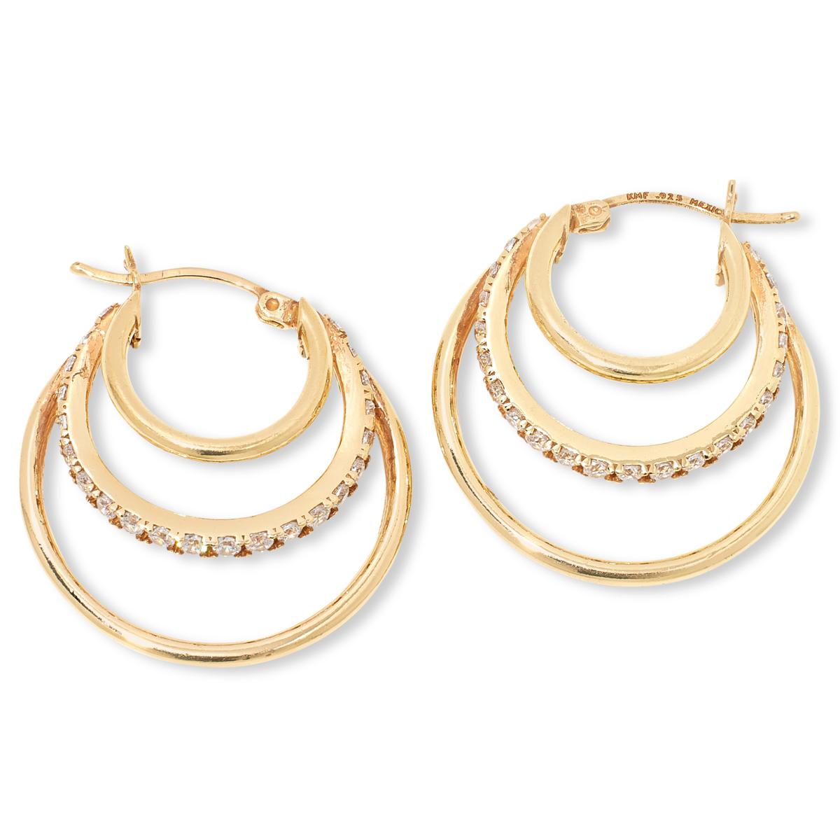 Radiance by Absolute™ x Katharine McPhee Triple-Tiered Hoop Earrings | HSN