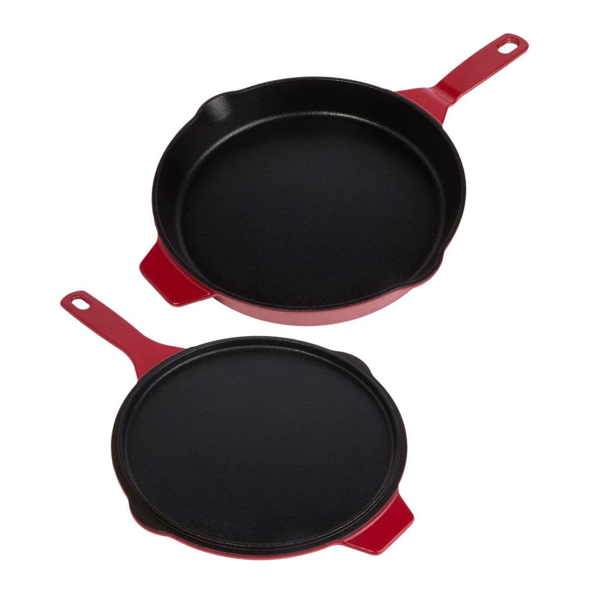 Kitchen HQ 2pc 10" Ceramic Nonstick Cast Iron Skillet w/10" Griddle | HSN