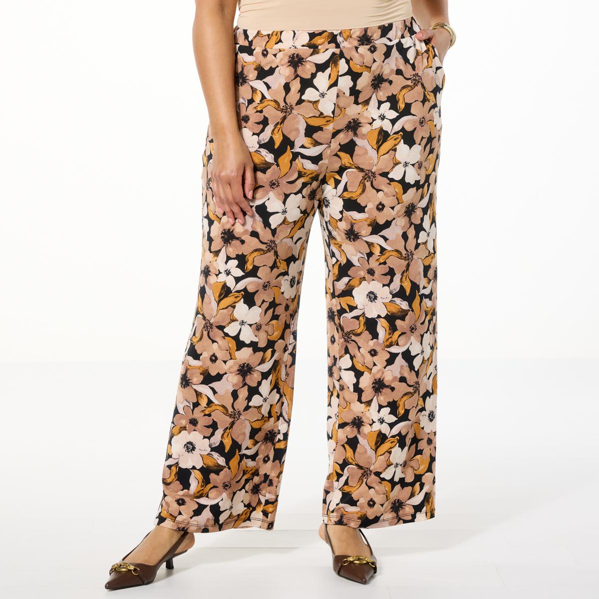 Colleen Lopez Printed Pull-On Wide Leg Pant | HSN