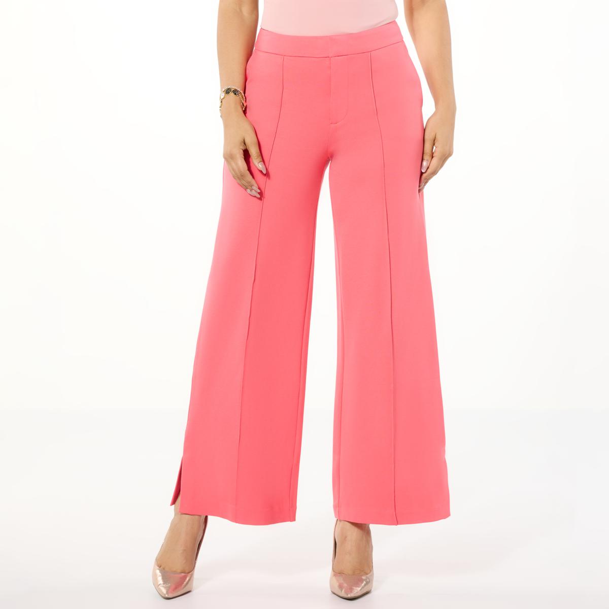 G by Giuliana Ponte Knit Pintucked Wide-Leg Trouser | HSN