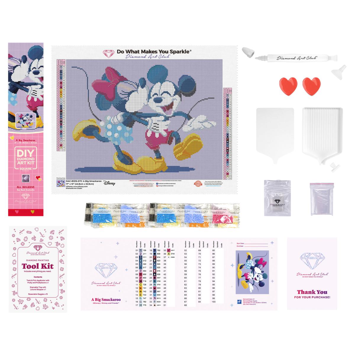 Diamond Art Club Disney Mickey & Minnie A Big Smackaroo Diamond Canvas - 23478948 | HSN