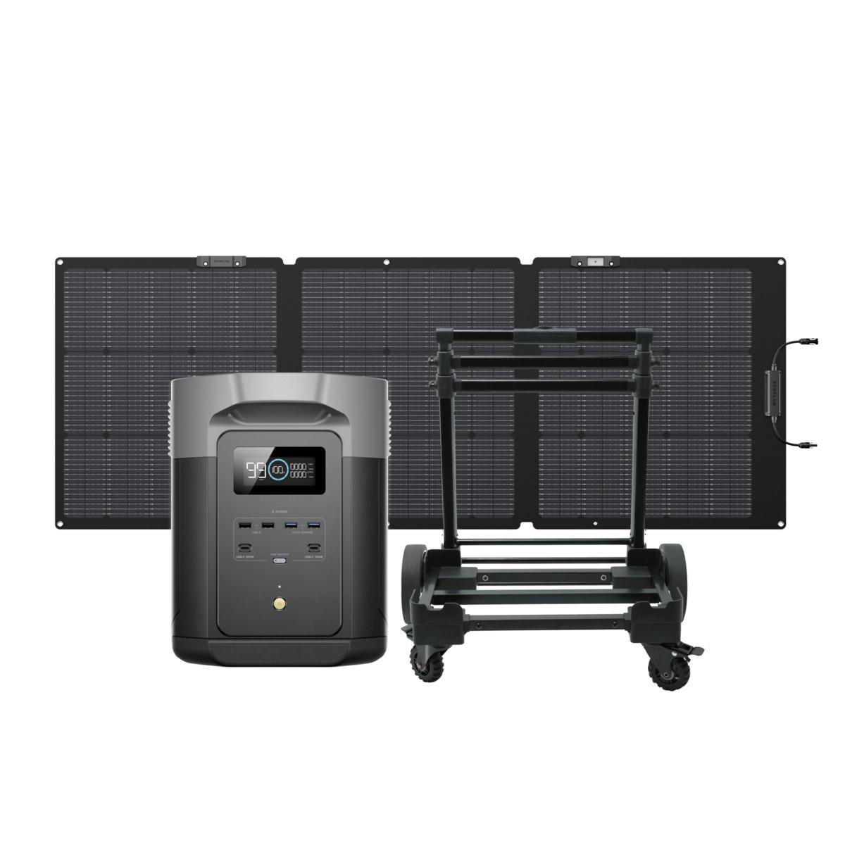 EcoFlow Tech DELTA 2 Max Power Station with 160W Solar Panel & Trolley ...