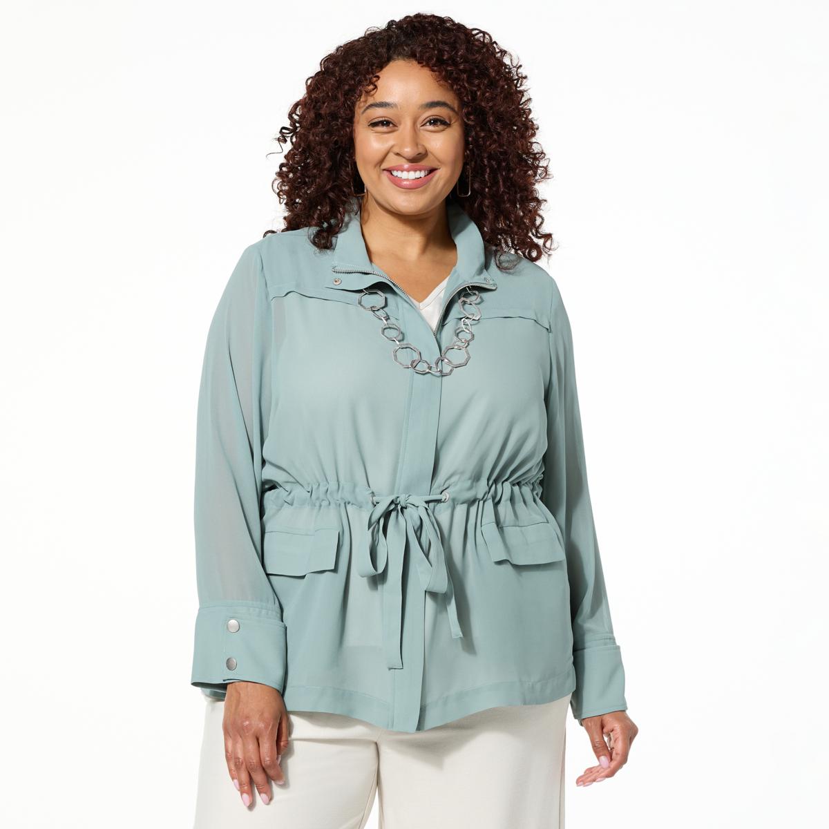 WynneLayers Chiffon Utility Jacket | HSN