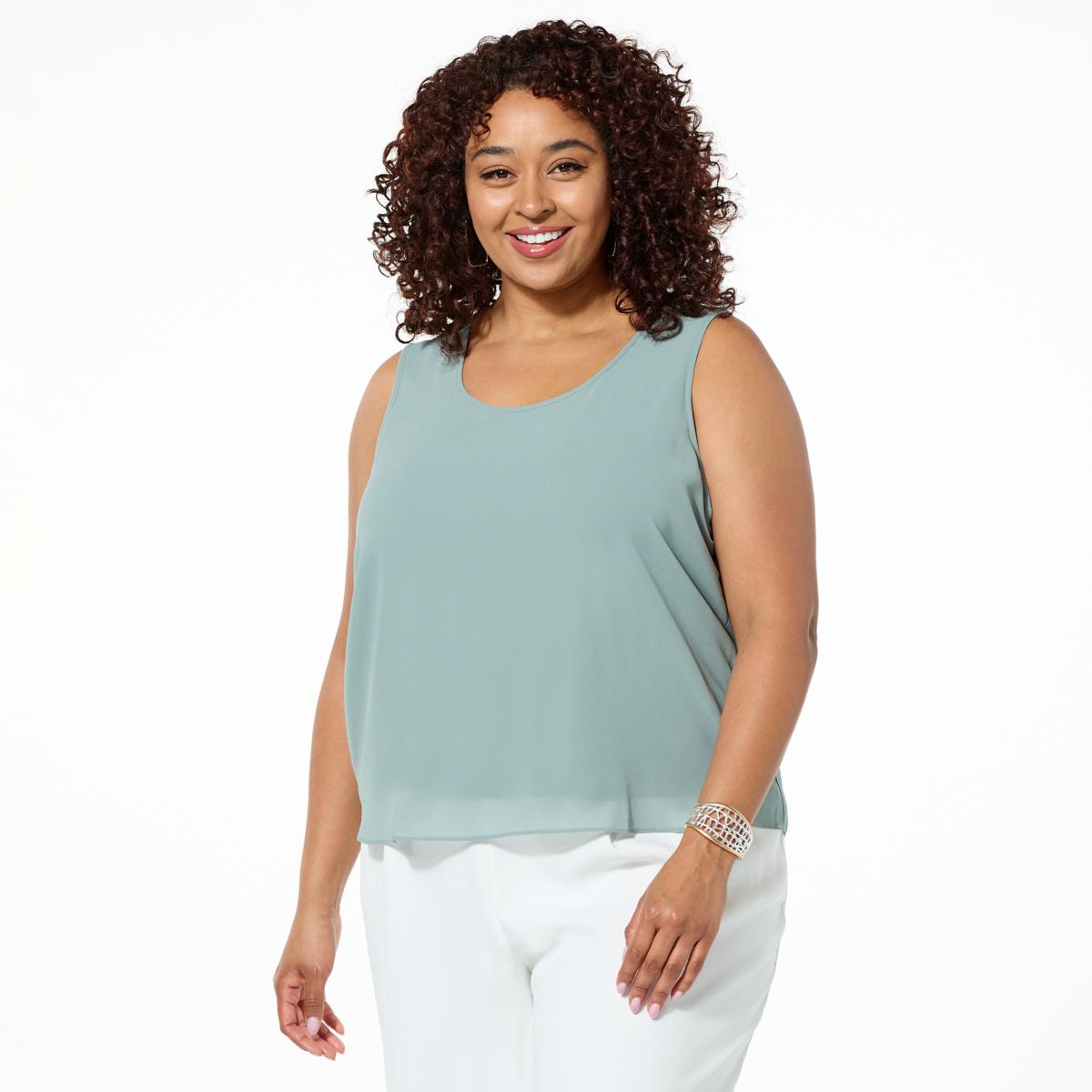 WynneLayers Chiffon Double-Layer Tank Top | HSN