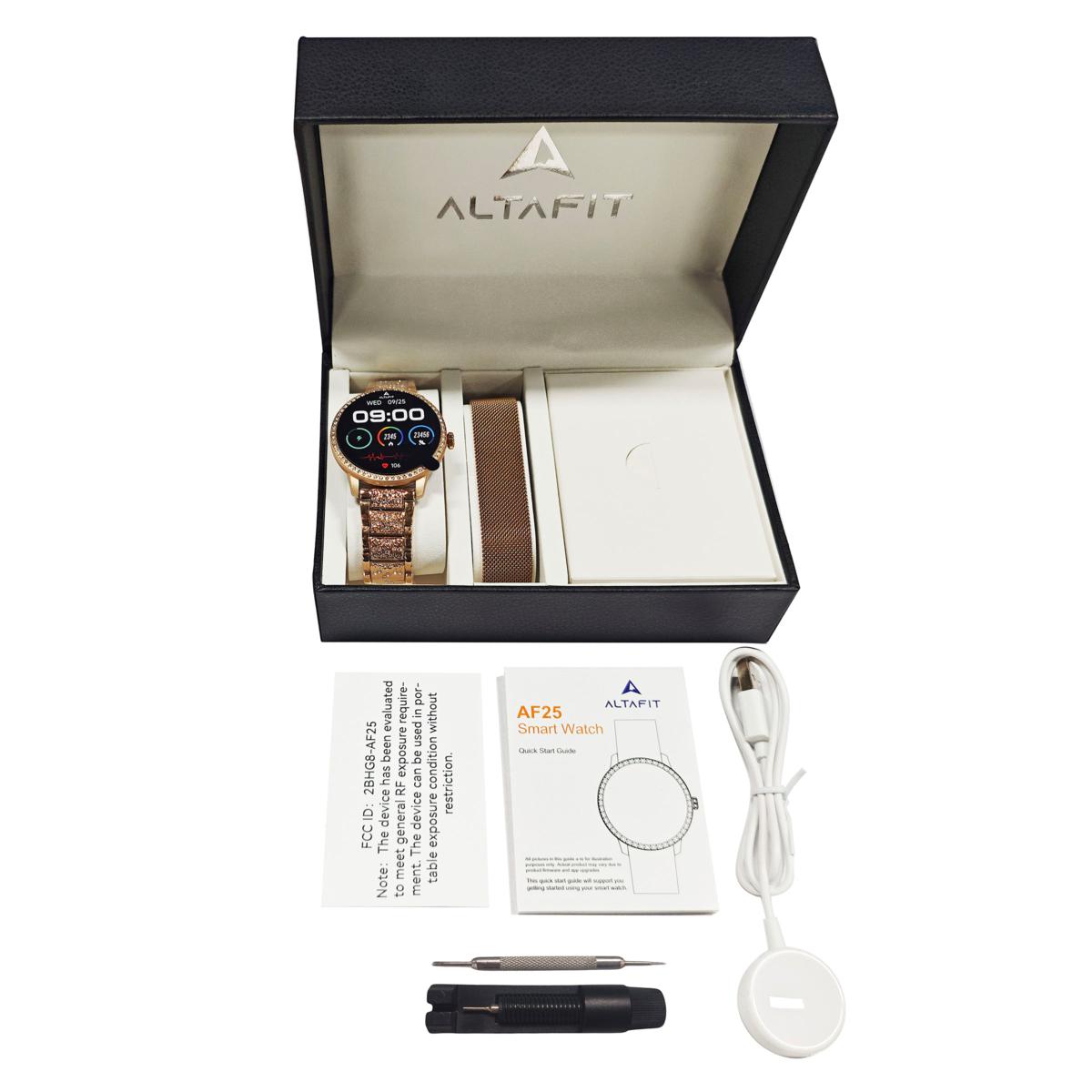 AltaFit Bluetooth Smartwatch with Extra Milanese Band & Tools ...