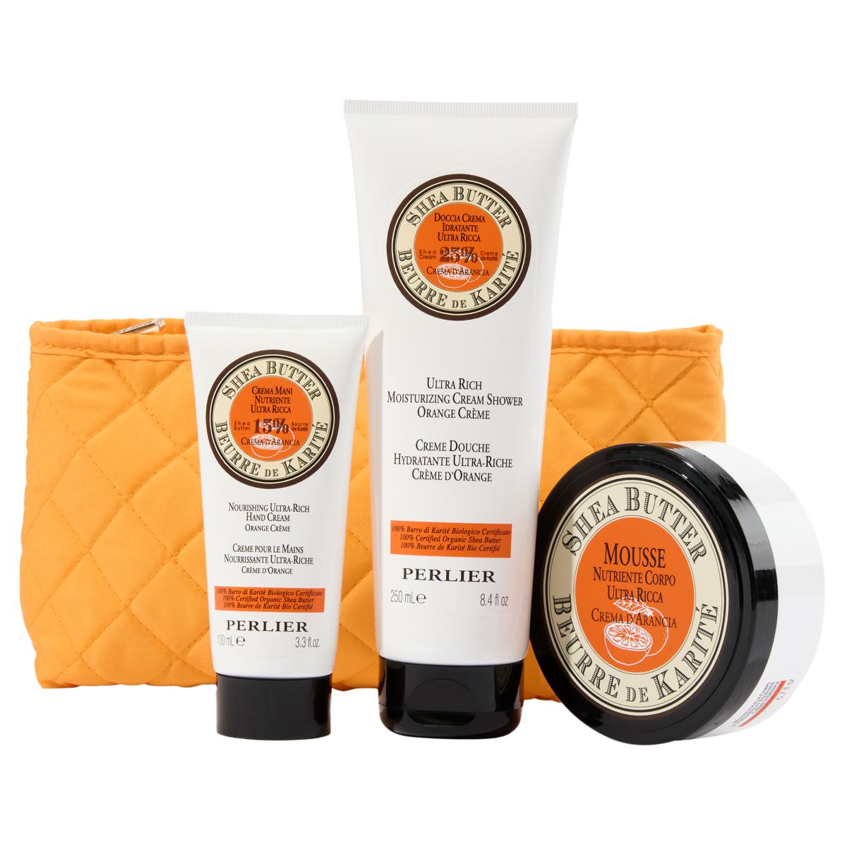 Perlier Shea Orange Creme 3-piece Bath and Body Kit | HSN