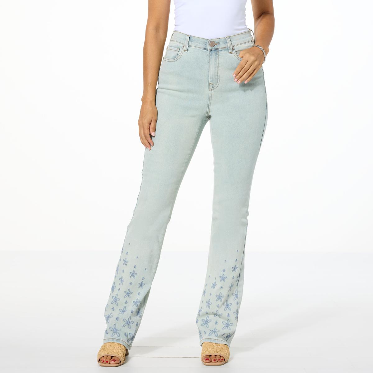 DG2 by Diane Gilman New Classic Stretch Denim Embroidered Bootcut Jean ...