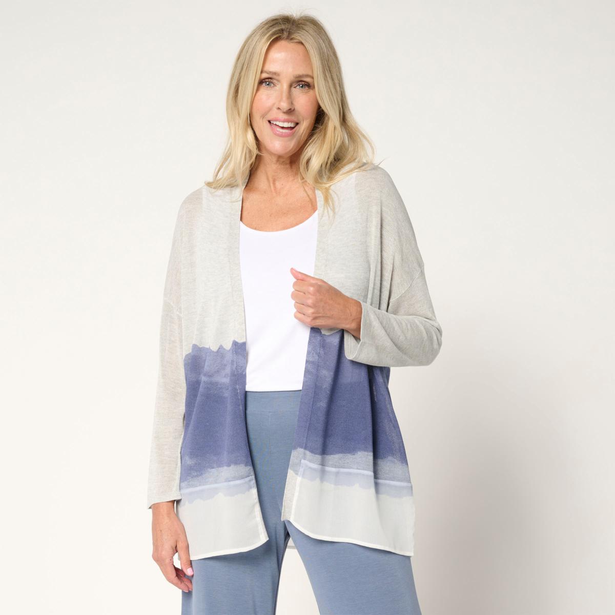 WynneCollection Printed Sweater Knit Cardigan | HSN