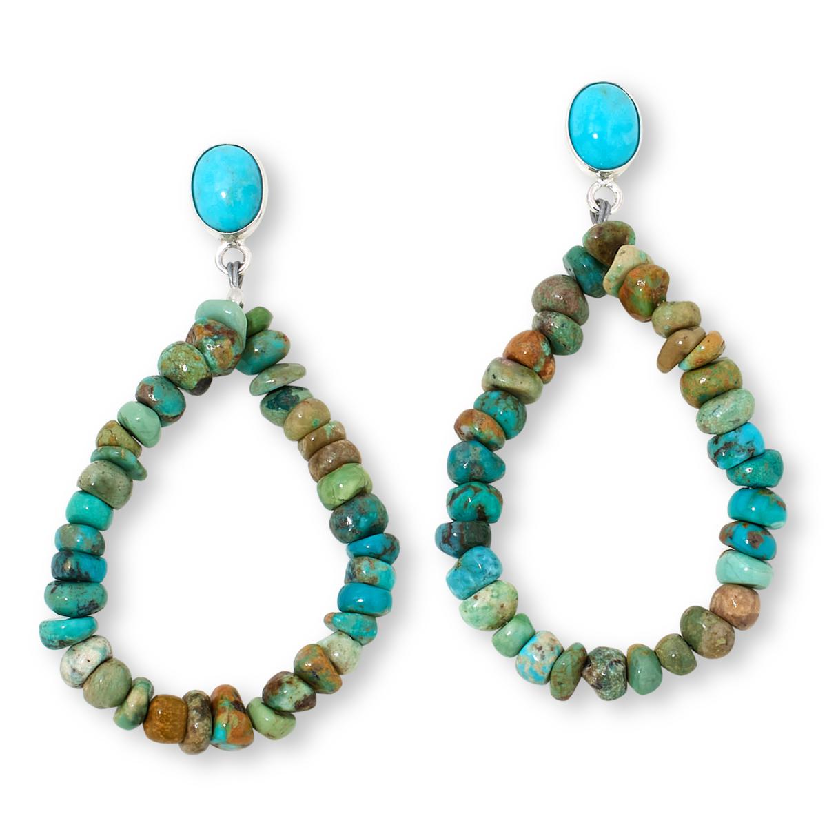 Jay King Spruce Mountain Turquoise Nugget Loop Drop Earrings | HSN
