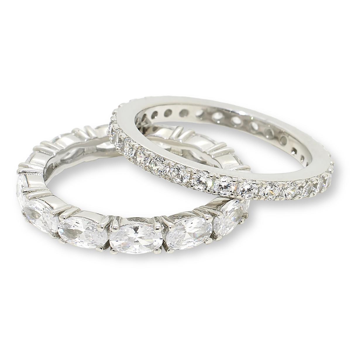 Radiance by Absolute™ Oval and Round Eternity Ring 2-piece Set | HSN