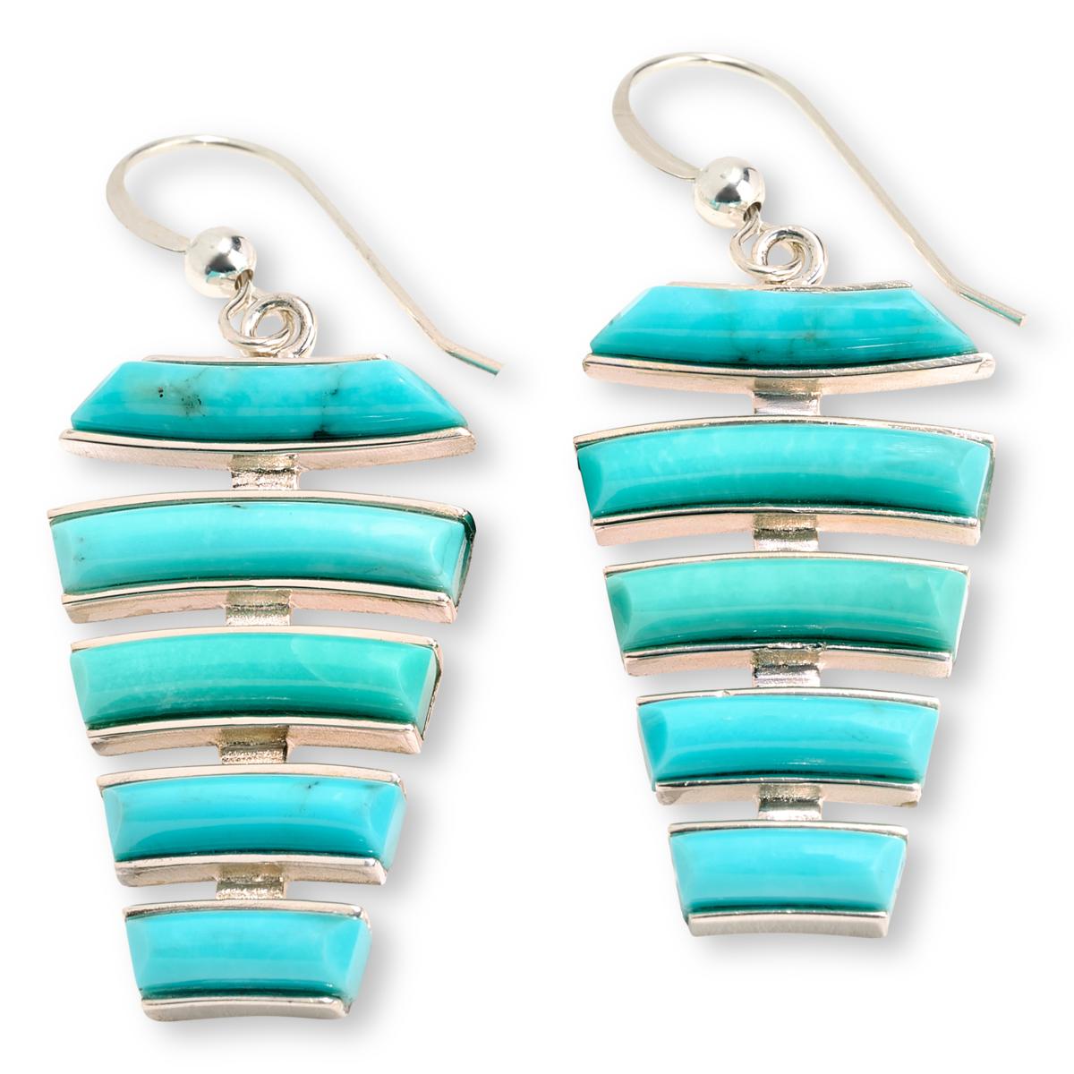 Jay King Gallery Collection Campitos Blue Ice Turquoise Drop Earrings | HSN