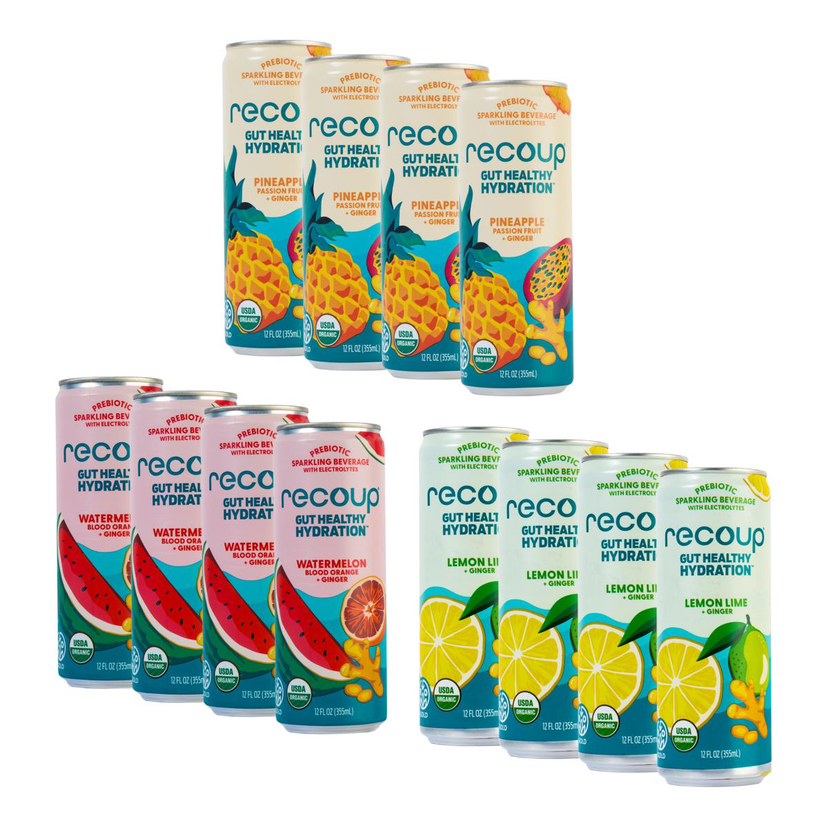 Recoup 12-pack Combo Organic Beverage with Ginger | HSN