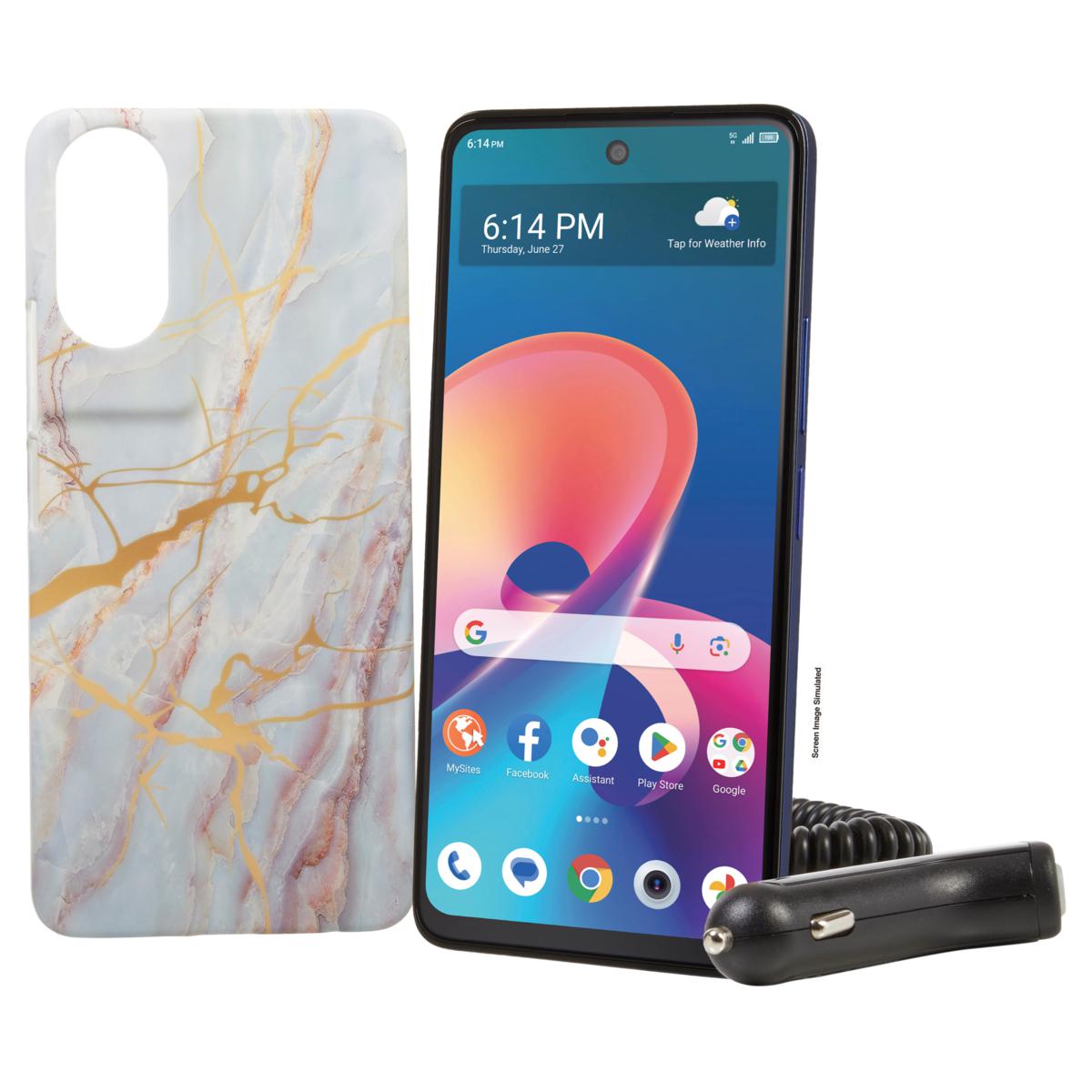 TCL 50 XE 5G 6.5" Tracfone with 1500 Talk/Text/Data for 1 Year Plan | HSN