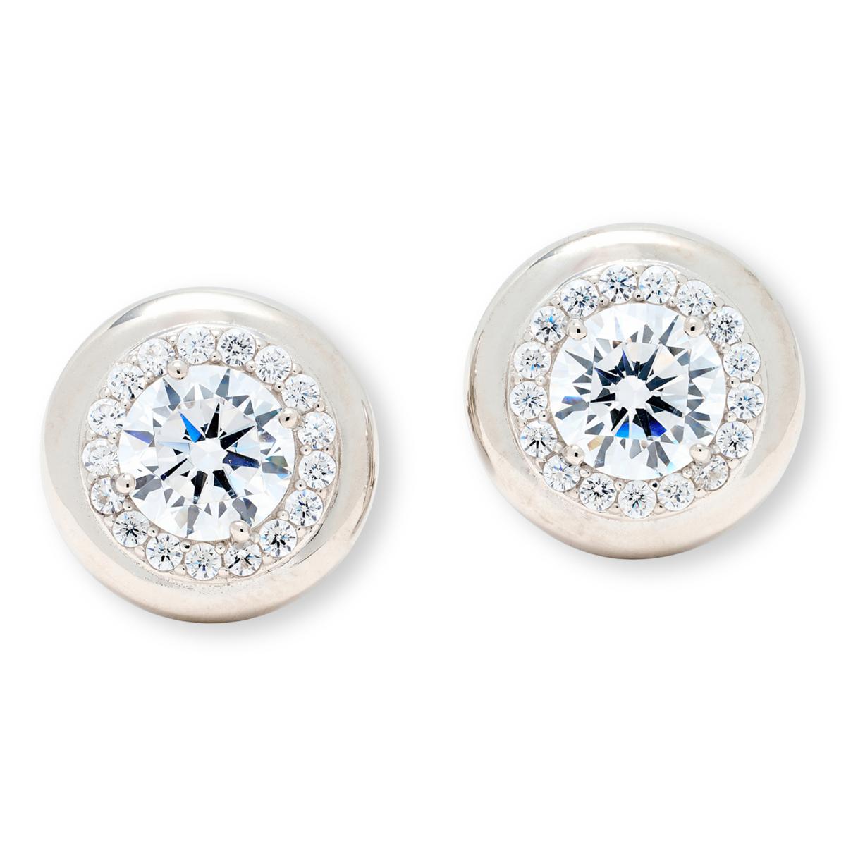 Radiance by Absolute™ 9.12ctw Framed Halo Circle Stud Earrings | HSN