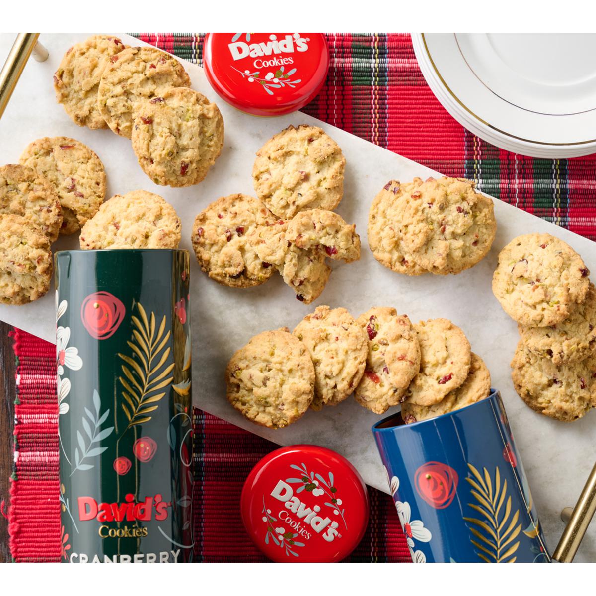 David's Cookies 44-count Cranberry Pistachio Cookies in 2 Holiday Tins ...