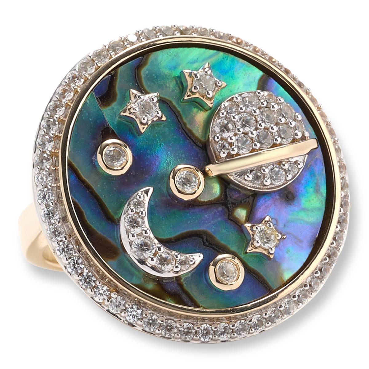 Rarities Gold-Plated Abalone Doublet Celestial Ring | HSN