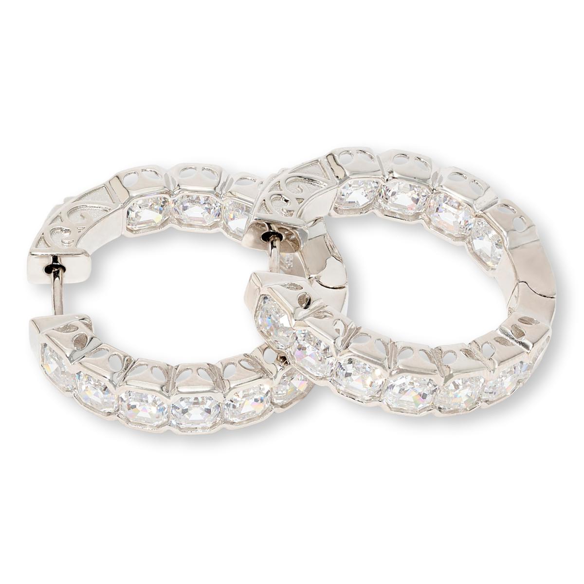 Radiance by Absolute™ Inside-Outside Semi Bezel Hoop Earrings | HSN