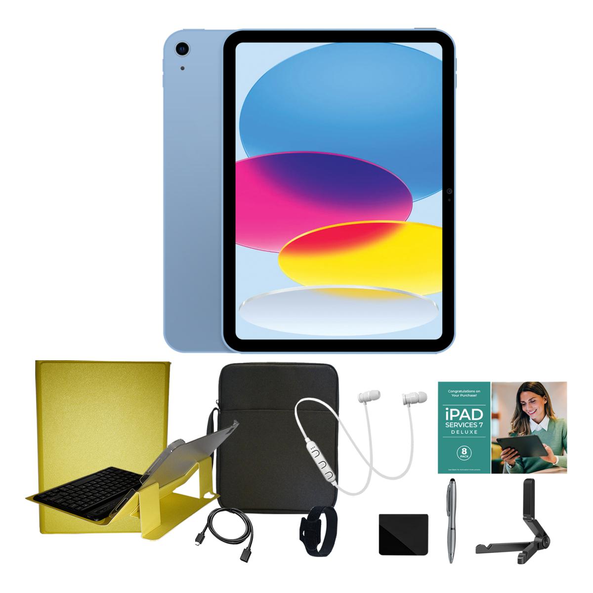 Apple 11 iPad 11th Gen 128GB w/Keyboard, Case & Starter Bundle - Blue | HSN