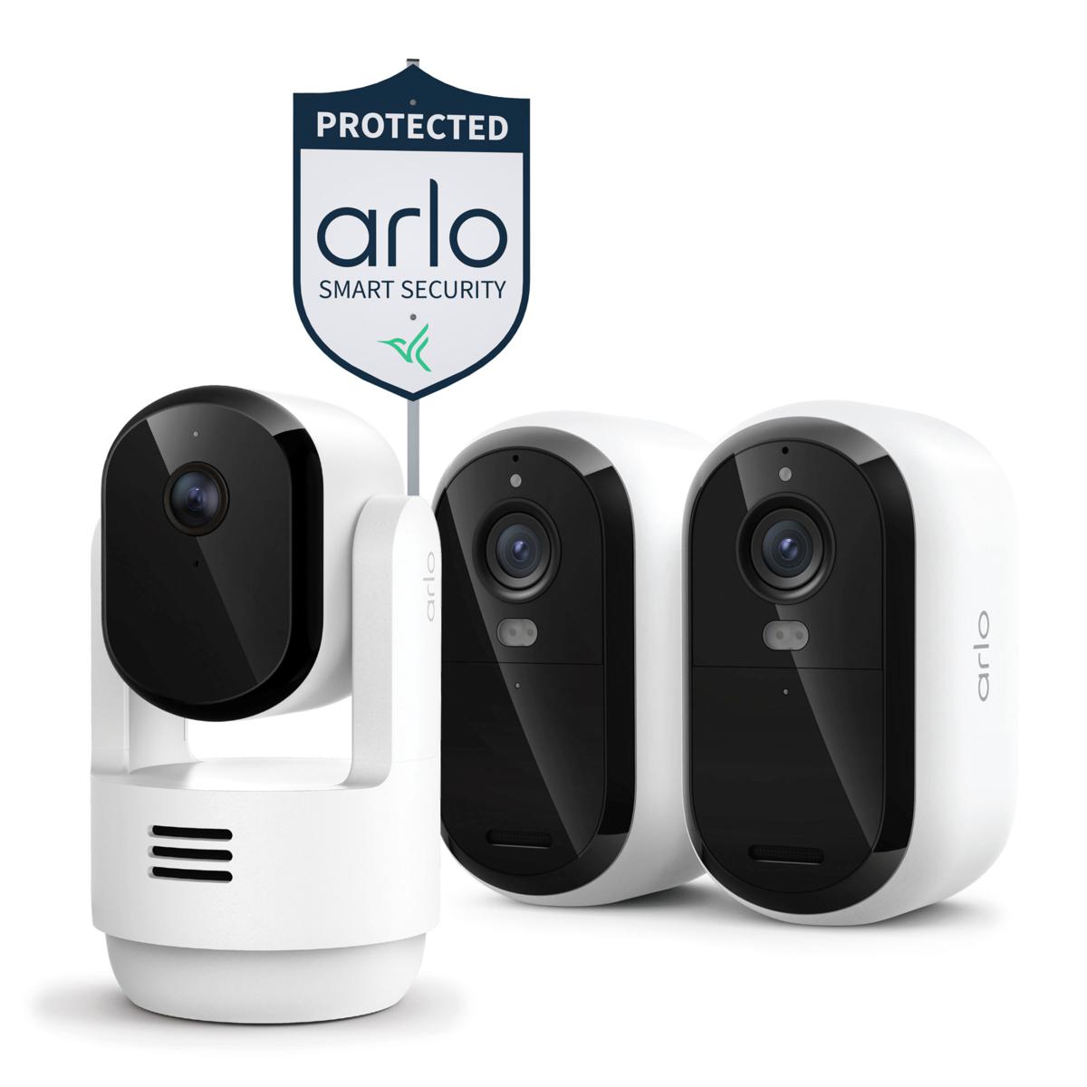 Arlo Essential 2K Outdoor Camera 2-pack with Indoor Camera & Yard Sign ...