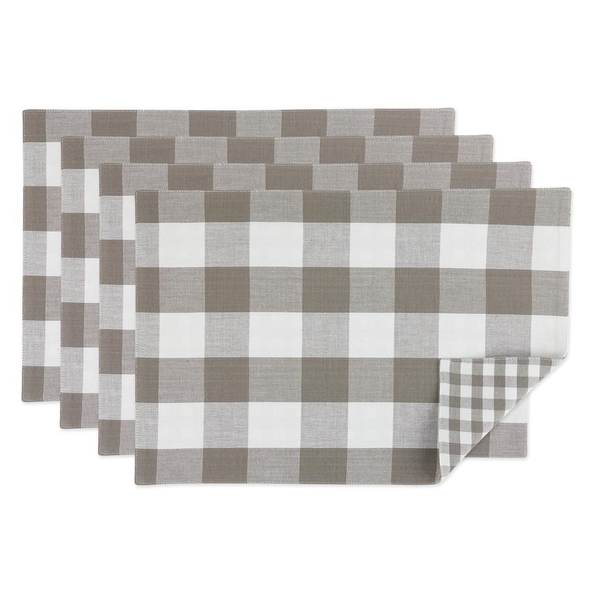 Design Imports 4-pack Reversible Gingham/Buffalo Check Placemats | HSN