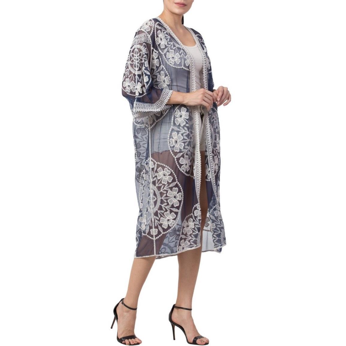 Raj Mila Medallion Embroidered Duster - 9356725 | HSN