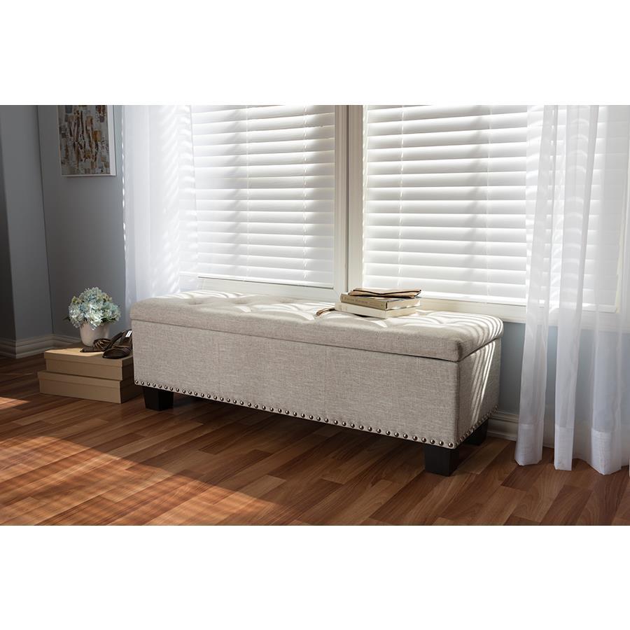 Hannah Fabric Upholstered Button-Tufting Storage Ottoman Bench ...