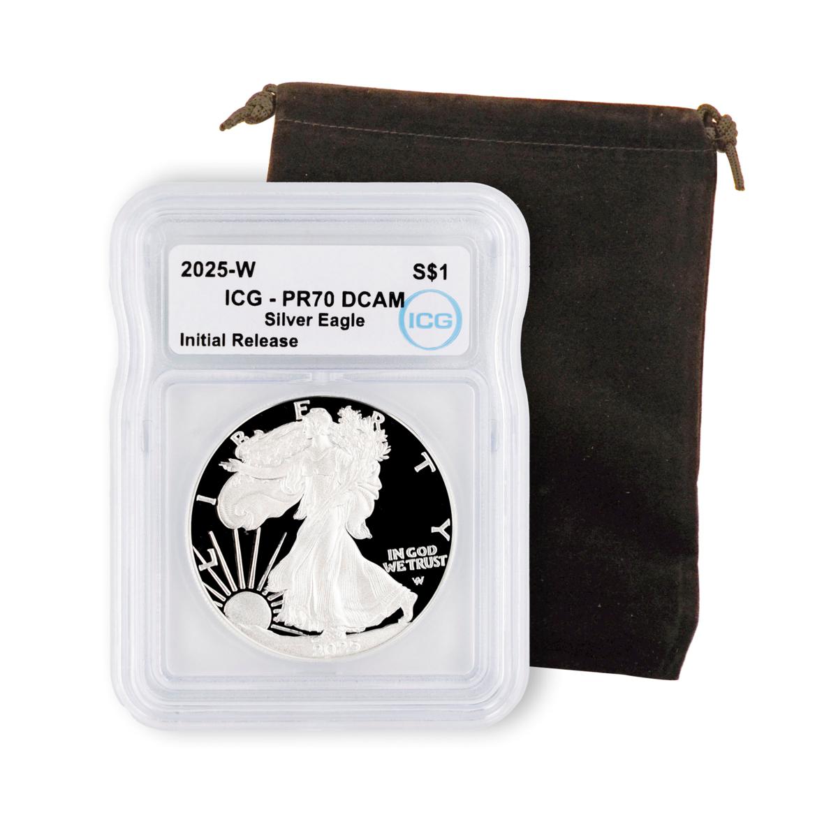 2025 PR70 DCAM ICG West Point Mint Initial Release Silver Eagle Dollar - 23555624 | HSN