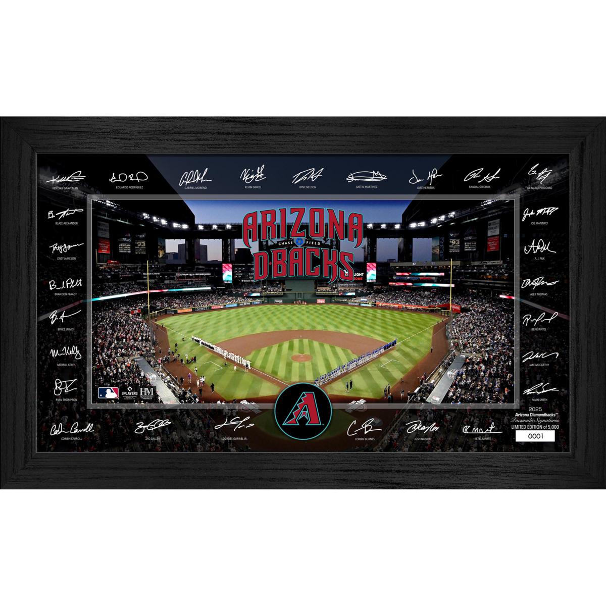 Arizona Diamondbacks Framed 2025 Signature Field Team Roster - 23699687 ...