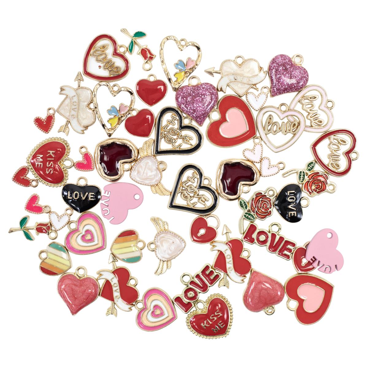 "As Is" Crafter's Companion Valentine Charms Set of 50 | HSN