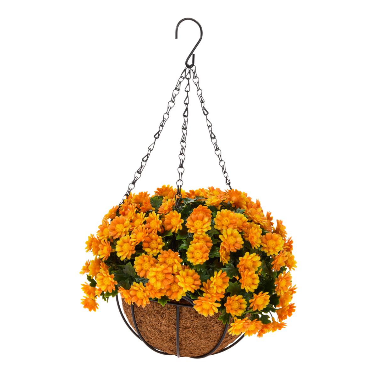 "As Is" Improvements 12" Faux Daisy Hanging Basket | HSN