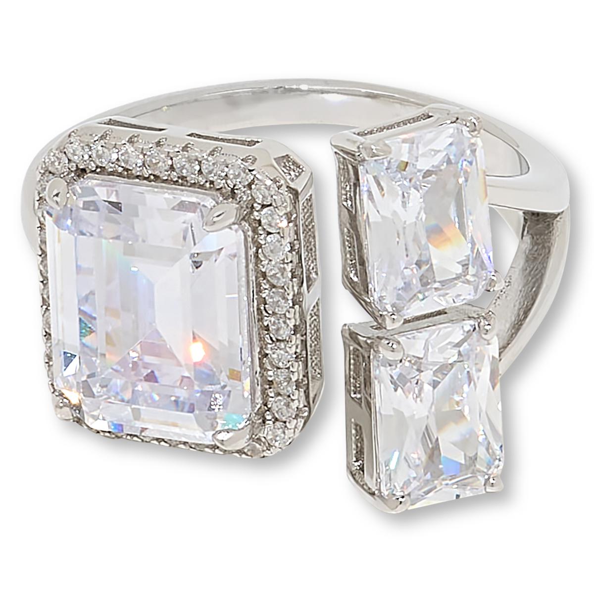 "As Is" Radiance by Absolute™ 8.50ctw 3-Stone Modern Cuff Stack Ring | HSN