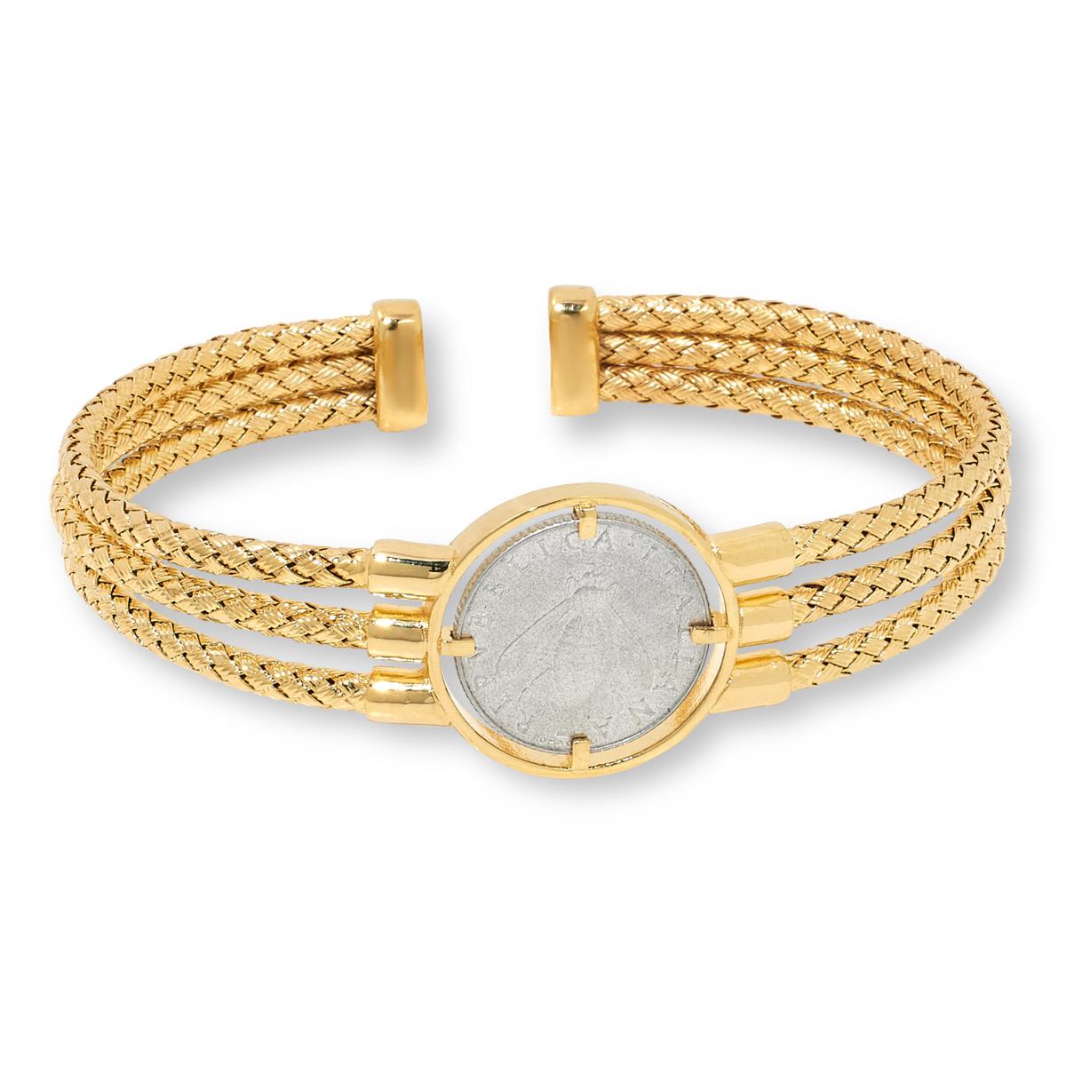 Bellezza Bee Lira Coin Bronze Triple Woven Cuff - 23542918 | HSN