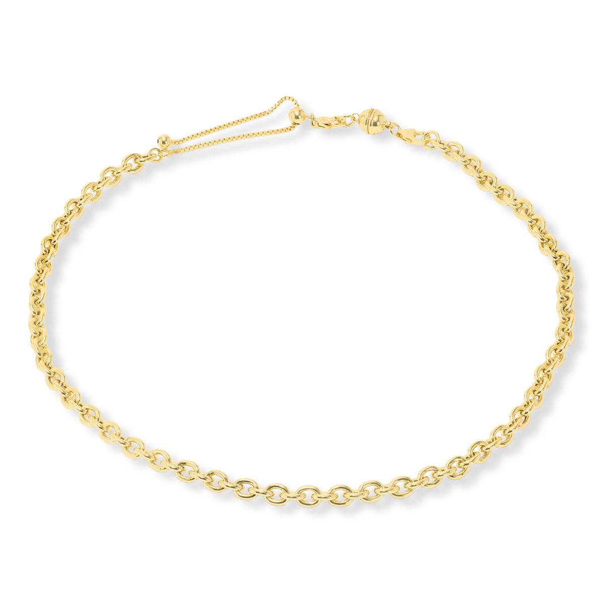 Bellezza Bronze Oval Rolo Chain Adjustable Sliding Necklace | HSN