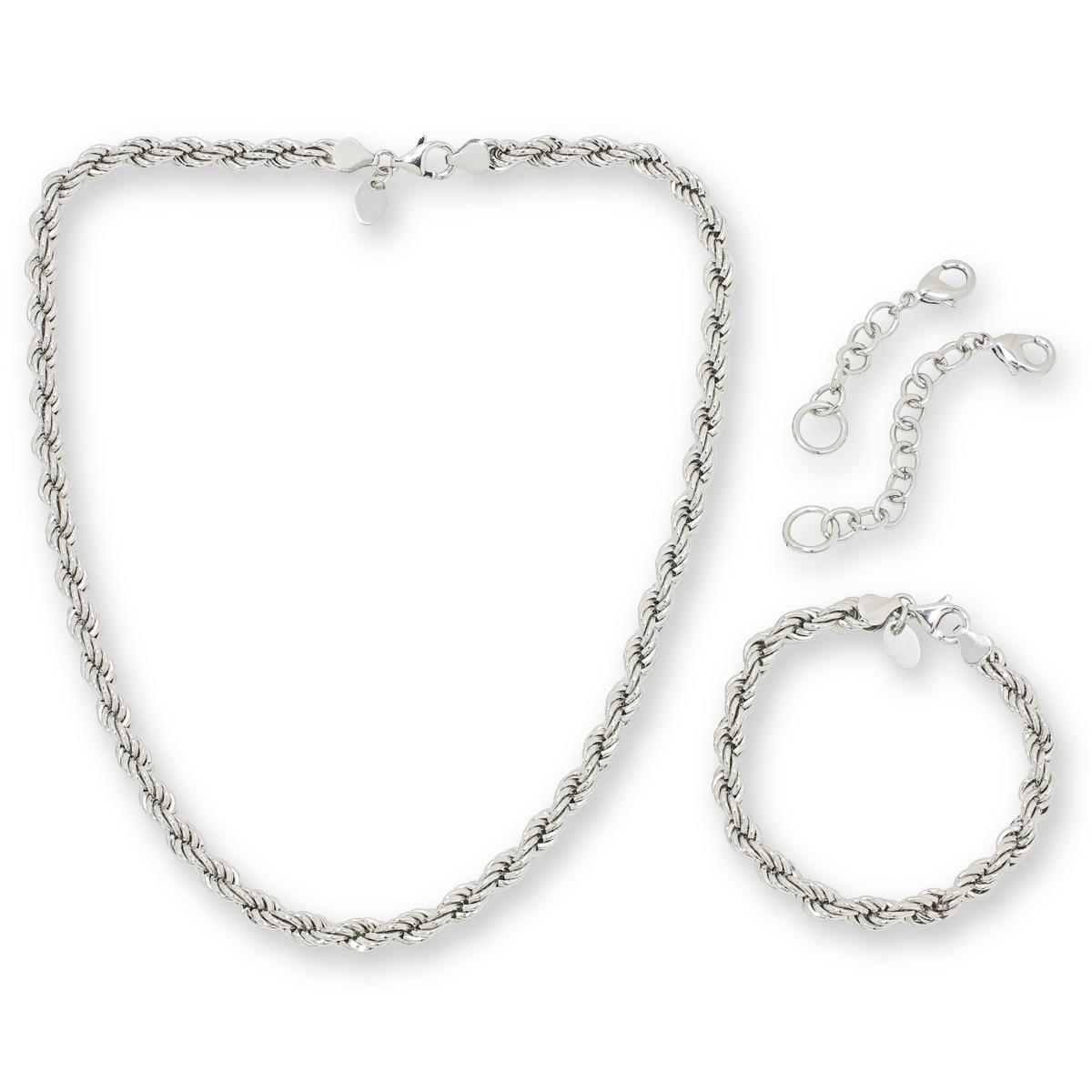 Bellezza Bronze Rope Chain Necklace and Bracelet 2-piece Set | HSN