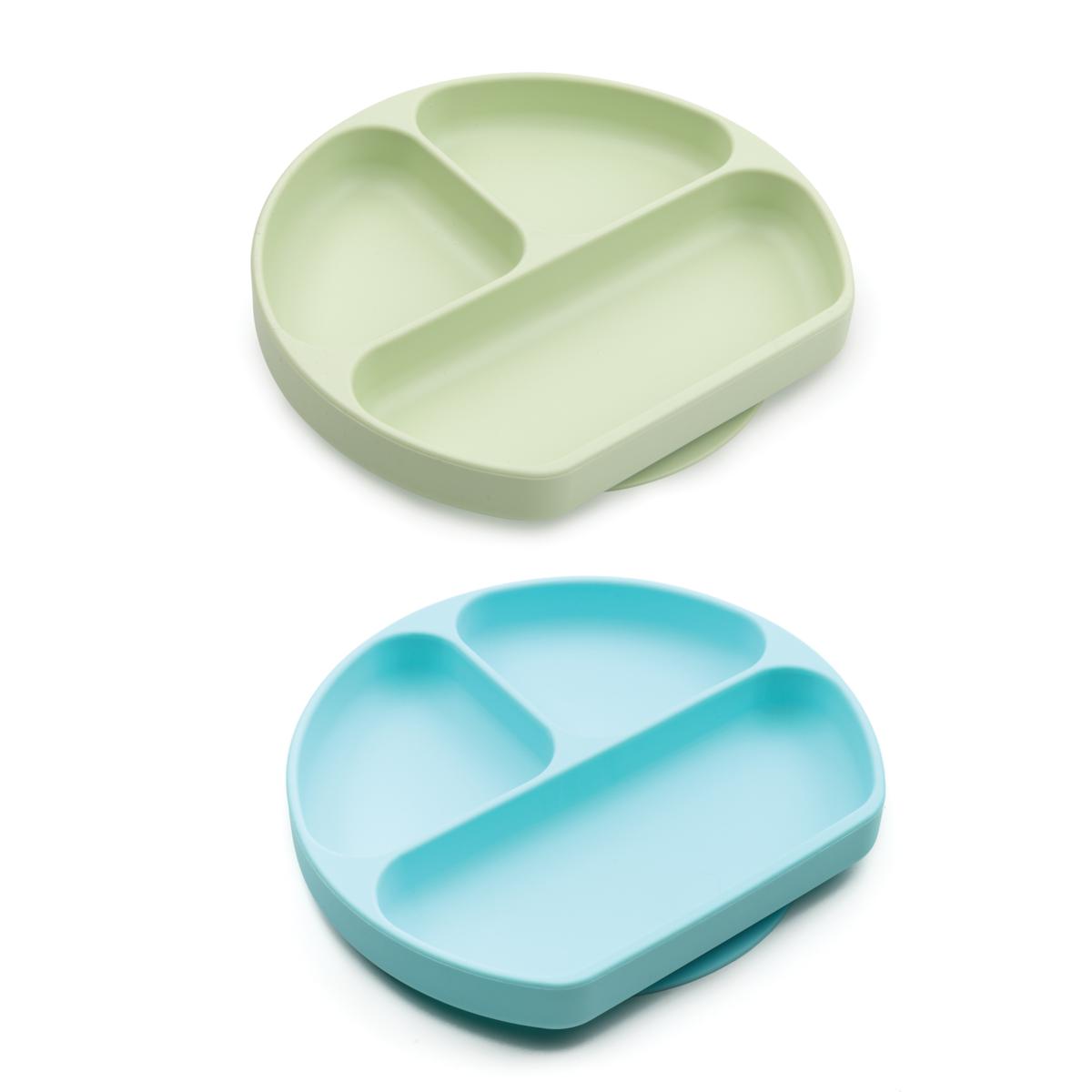 Bumkins Grip Dish 2-Pack Sage & Blue | HSN