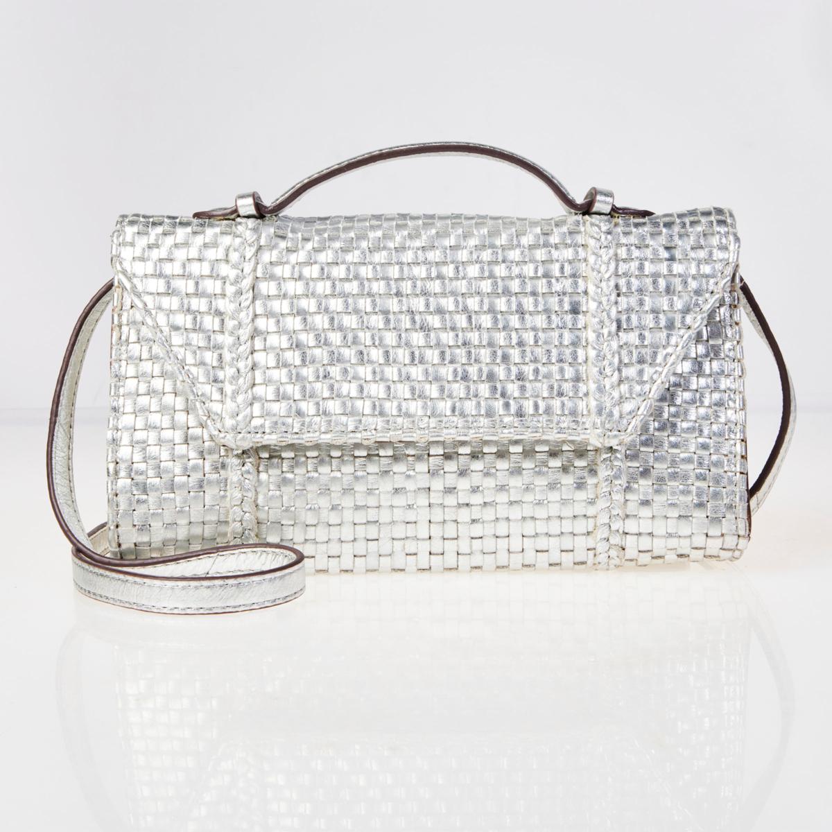 C. Wonder Woven Leather Crossbody Clutch Handbag | HSN
