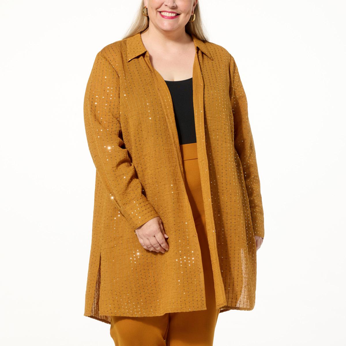Colleen Lopez Button-Front Sequin Tunic - 22758514 | HSN Colleen Lopez Button-Front Sequin Tunic - 22758514 | HSN