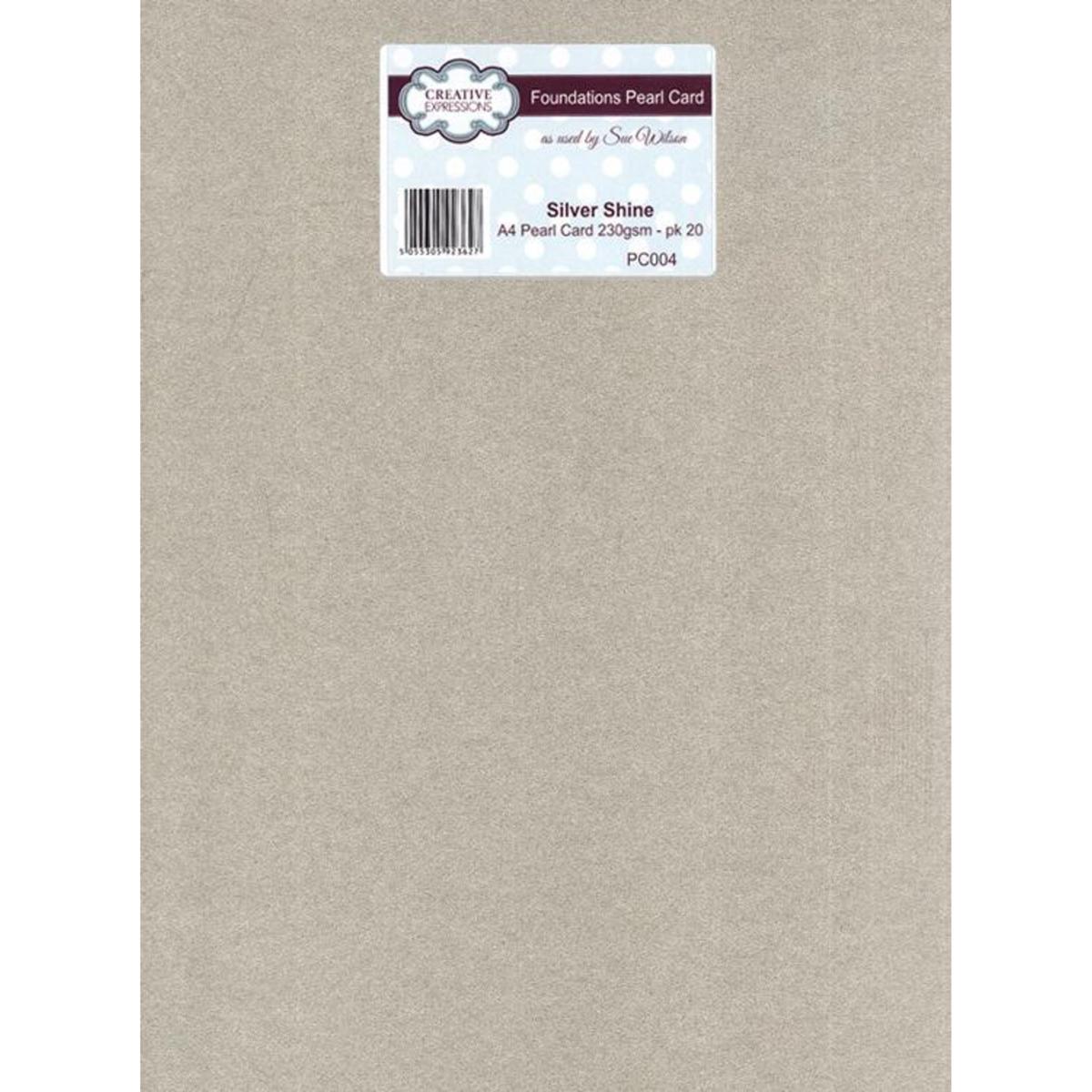 Creative Expressions Foundation A4 Pearl Cardstock - Silver Shine ...