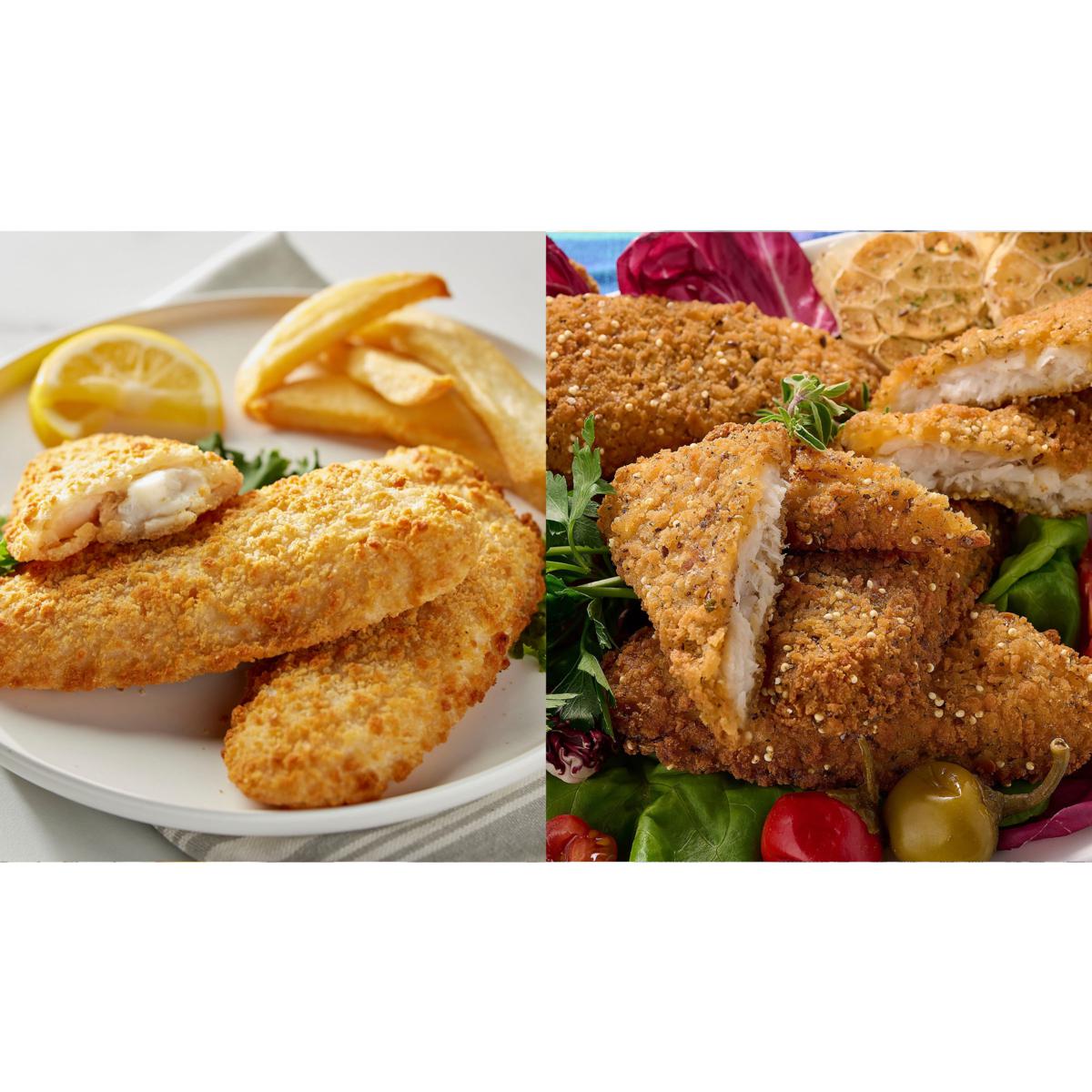 Curtis Stone 20-count 3.5 oz Breaded Cape Hake Filets - Orig/Garlic | HSN
