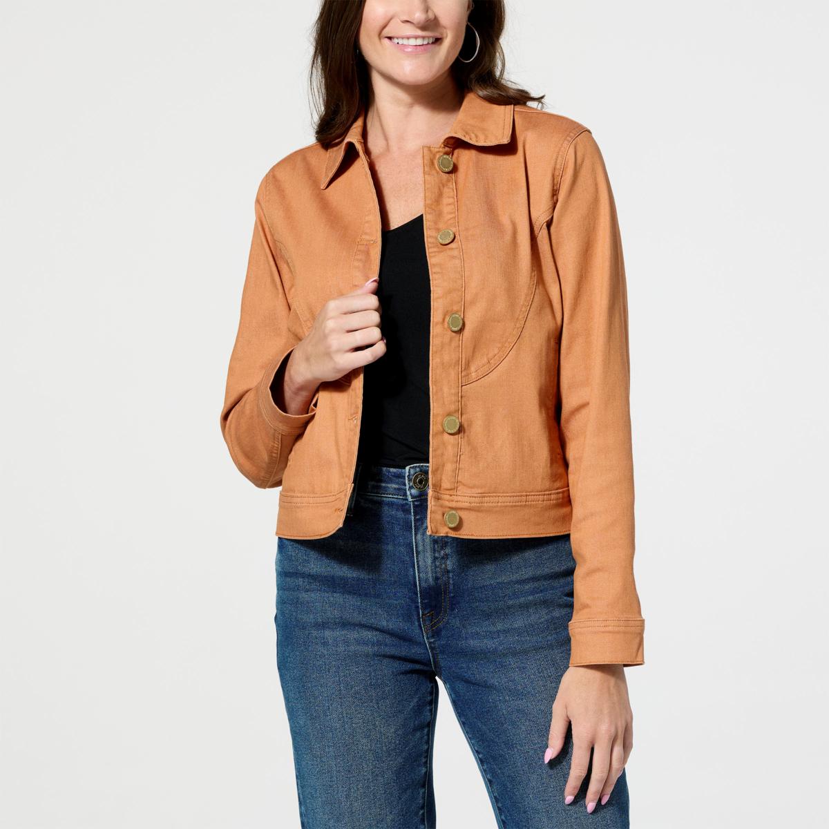 DG2 by Diane Gilman Stretch Perfect Twill Denim Curved Yoke Jacket ...