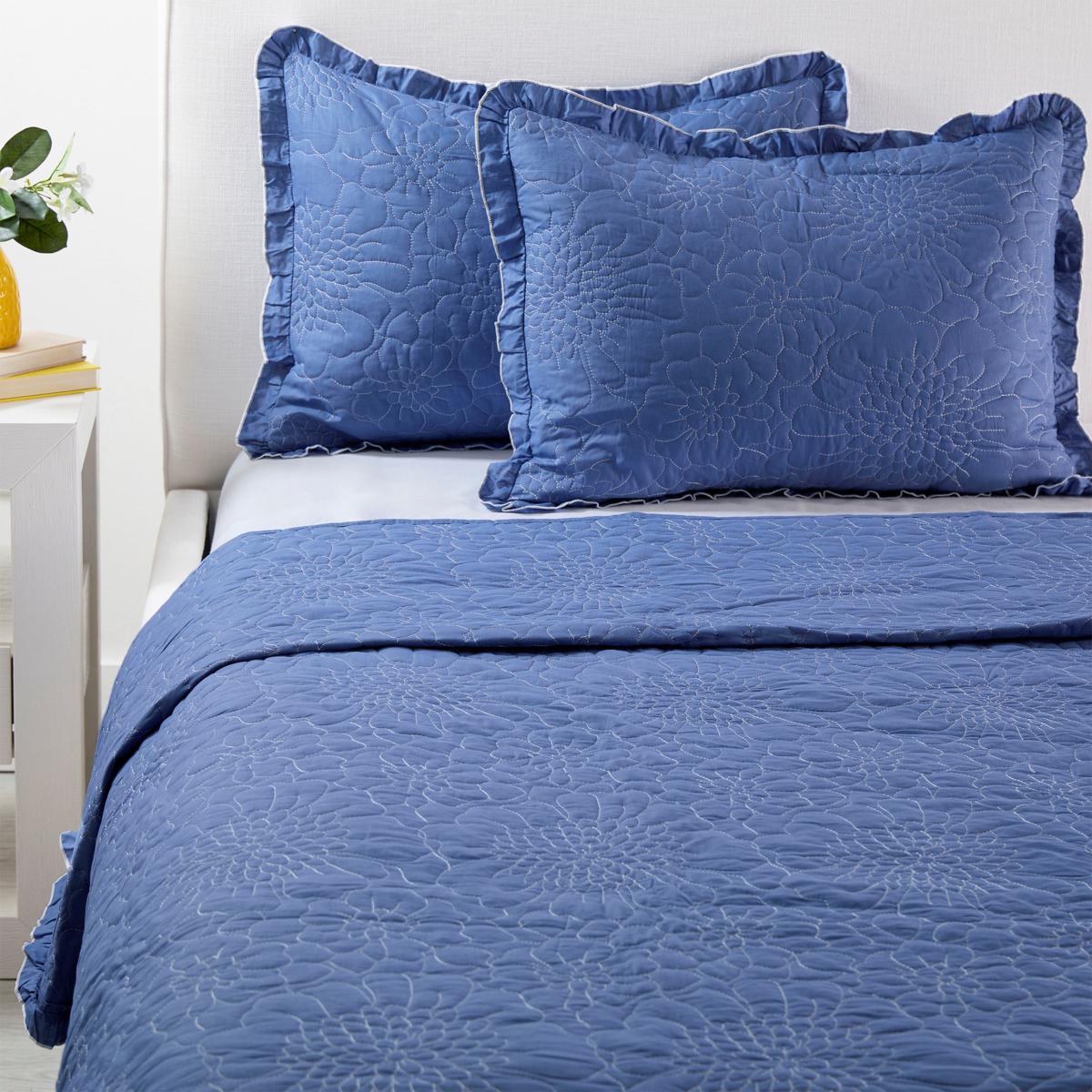 Emryn House 100% Cotton Embroidered Quilt Set | HSN