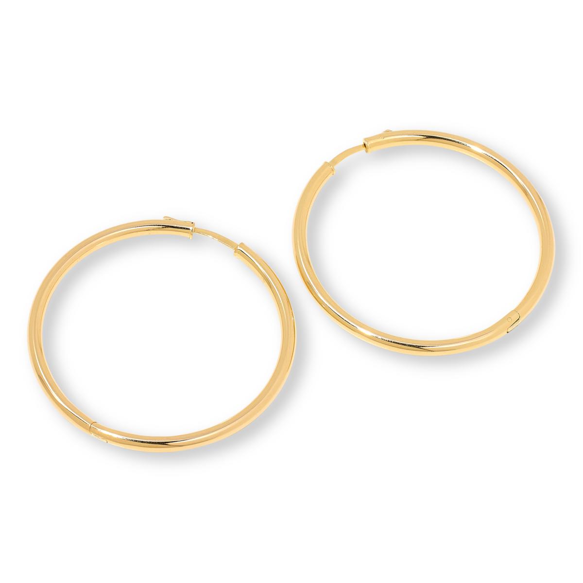 Fiorenza Sterling Silver Push-Clasp 2" Endless Hoop Earrings | HSN