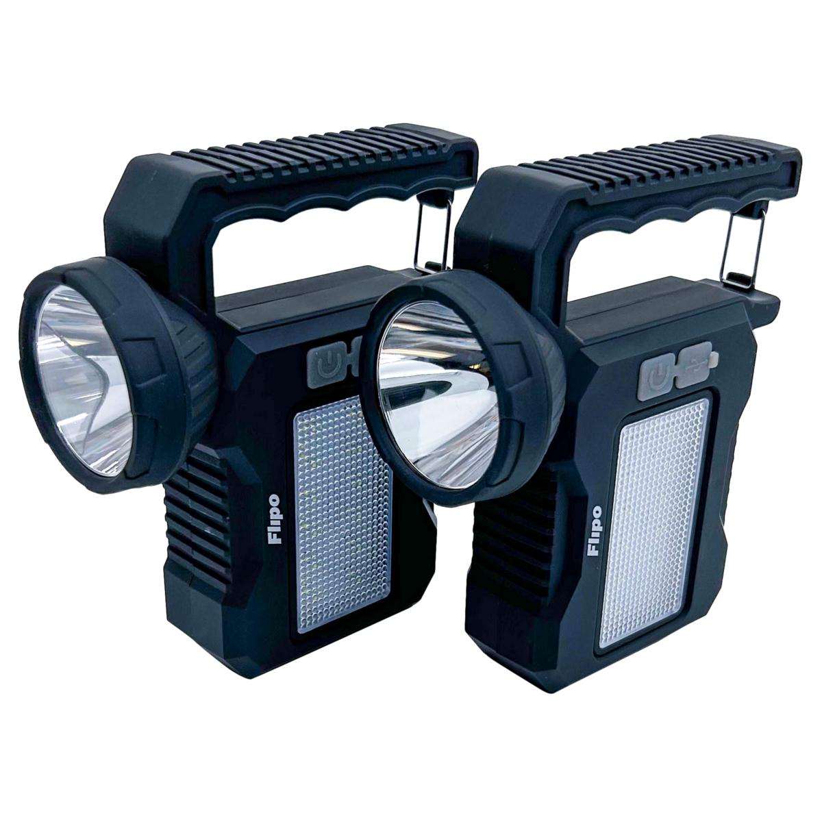 Flipo Rechargeable Solar Work Lights - Set of 2 | HSN