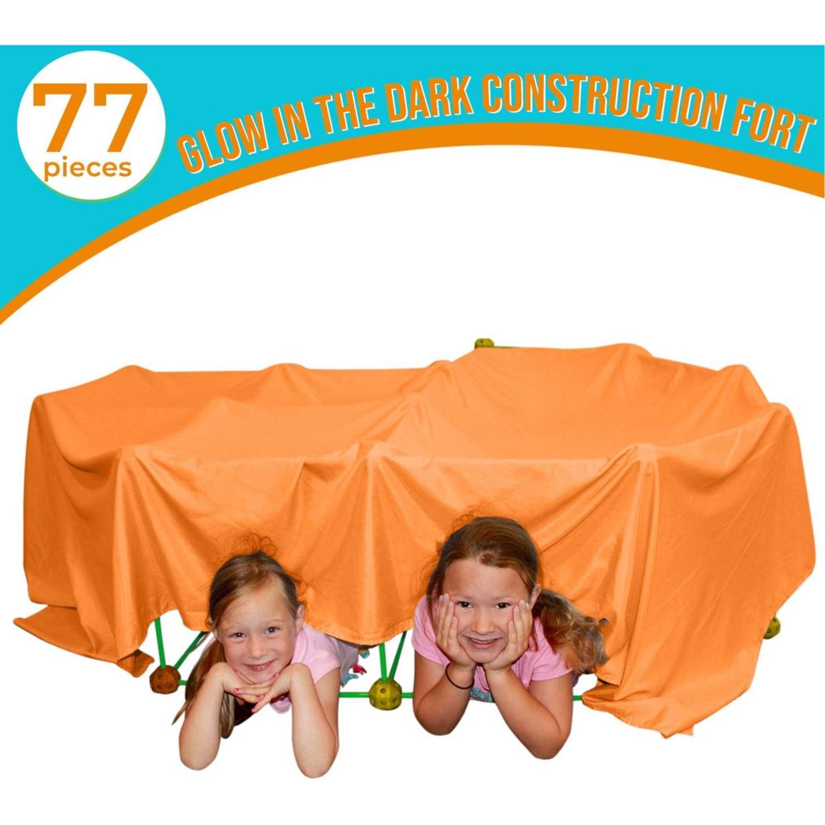 Funphix 77-Pc Fort Kit with Glow in the Dark Sticks & Orange Sheet ...