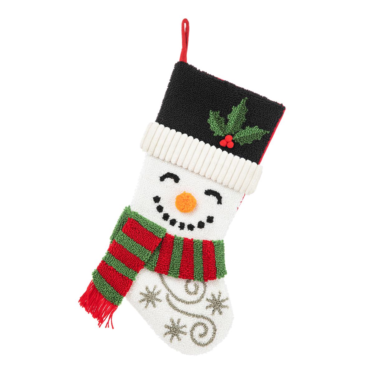 Glitzhome 20" Snowman Hooked Stocking | HSN