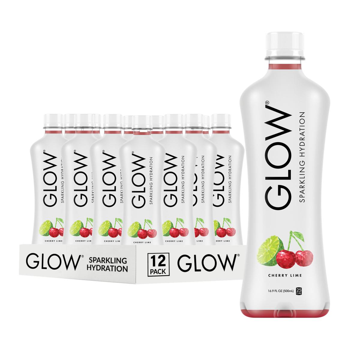 GLOW Beverages 12-pack Cherry Lime Sparkling Flavored Water | HSN